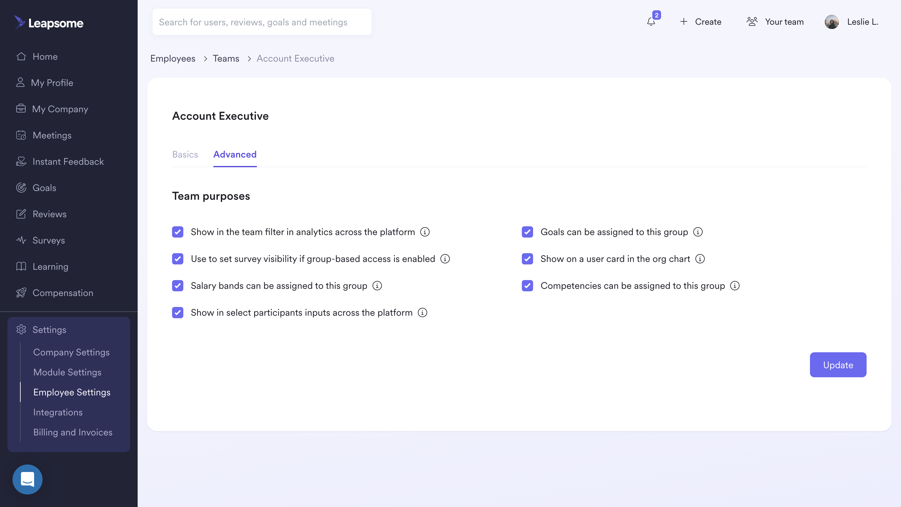 Defining teams & team skills – Leapsome
